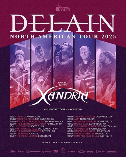 Delain Announce 2025 North American Tour with Xandria
